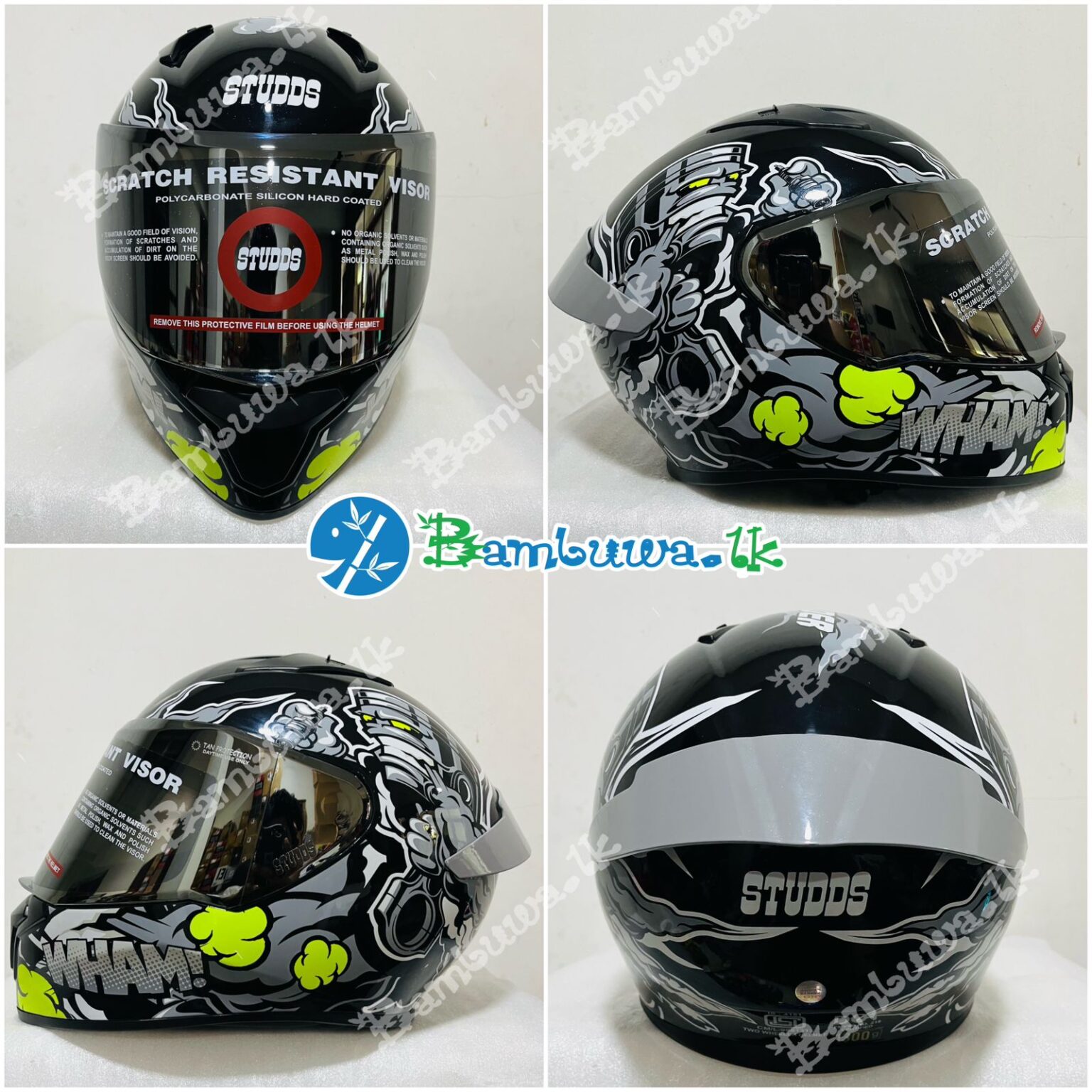 Studds Thunder Wham D10 Black Grey – bambuwa.lk